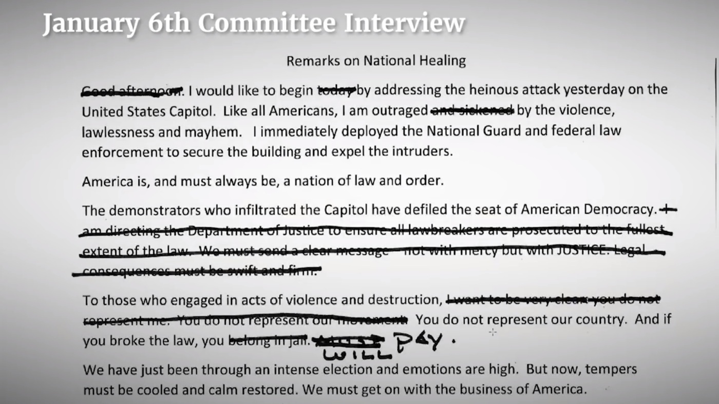 See What Trump Crossed Out of Jan. 7 ‘National Healing’ Speech. - Daily ...