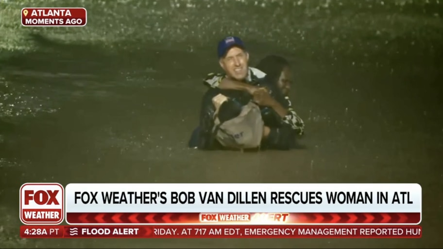 Weatherman Reporting Live Rescues Woman From Atlanta Floodwater. See It ...